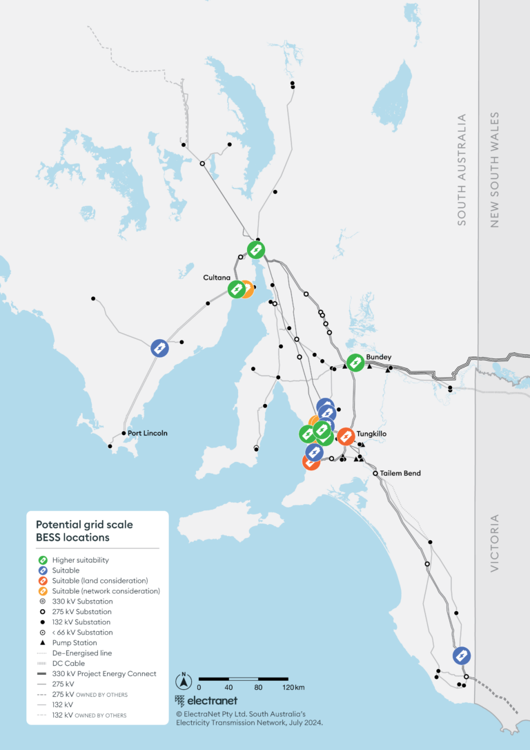 Potential grid scale BESS locations in South Australia | ElectraNet